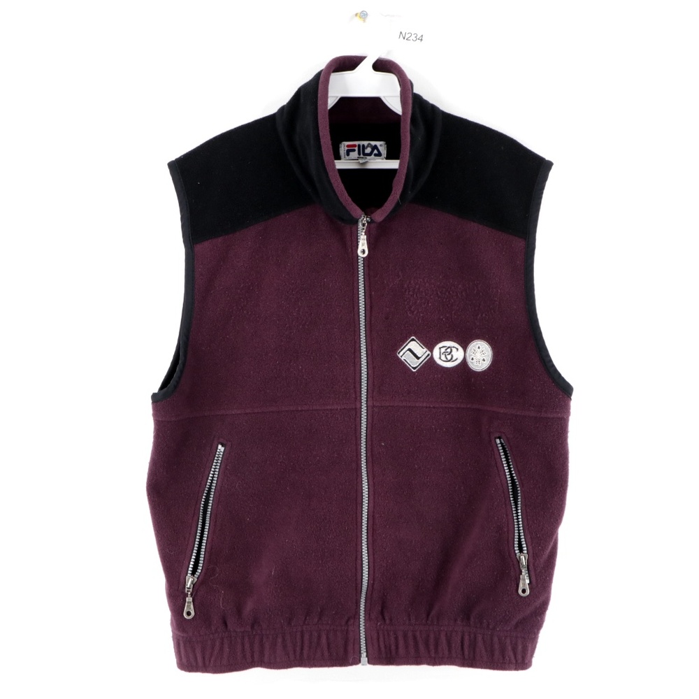 Vintage 90s Fila Ice Tech Fleece Vest Purple - Gem